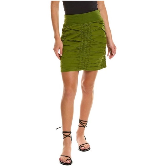 XCVI | Skirts | Xcvi Trace Ruched Mini Skirt In Olive Green Size S ...